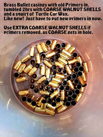 Tumble polish clean brass